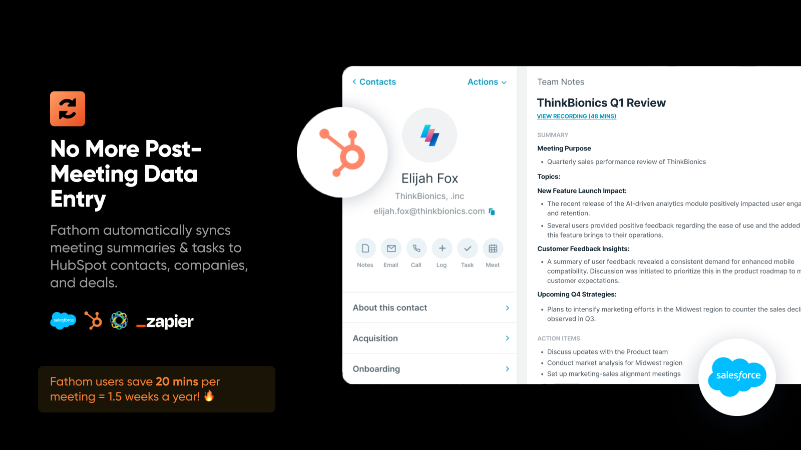 Fathom - AI Notetaker HubSpot Integration | Connect Them Today